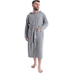 Herrenbademantel OTTO HOME, L:125cm, grau, Leichtfrottee, Hausm&auml;ntel, "Nela, ideal f&uuml;r Sauna & Spa, Hotelbademantel, Morgenmantel", einfarbig, S-4XL,