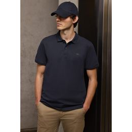 Street One MEN Herren Poloshirt, blau, Gr. M, unifarben, Web, 95% Baumwolle, 5% Elasthan, Shirts, aus Baumwolle mit Stretchante