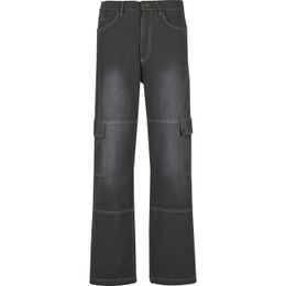 Cargohose Karl Kani "Karl Kani Karl Kani OG Washed Cargo Pants", Damen, Gr. L, US-Gr&ouml;&szlig;en, anthrazit, 100% Baumwolle, unifarben, normal, Hosen Cargohose