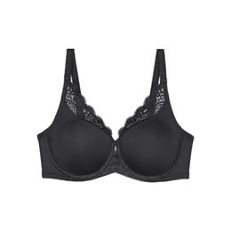 Triumph Damen Minimizer-BH "Amourette", Gr. 85schwarz, Microtouch, Obermaterial: 68% Polyamid, 32% Elasthan, BHs, verkleinert die Brust optisch,