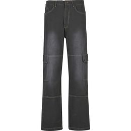 Karl Kani Herren Cargohose "Karl Kani Karl Kani OG Washed Cargo Pants", grau, Gr. L, unifarben, 100% Baumwolle, Hosen
