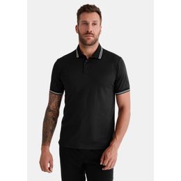 Poloshirt HERO by John Medoox "PHIL Poloshirt", Herren, Gr. L, schwarz, Feinstrick, 100% Polyester, regular fit, hoch geschlossener Ausschnitt, Shirts, HERO by John Medoox PHIL Herren Poloshirt Regular Fit