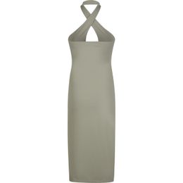 Urban Classics Damen Shirtkleid "Urban Classics Ladies Crossed Neckholder Dress", beige, Gr. XS, unifarben, 94% Polyamid, 6% Elasthan, Kleider