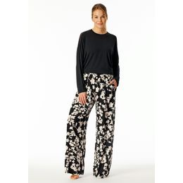 Schiesser Damen Loungehose "Mix + Relax", Gr. 34, bunt, Web, Obermaterial: 100% Viskose, Hosen, elastischer Bund, Viskose, seitliche Taschen, weites
