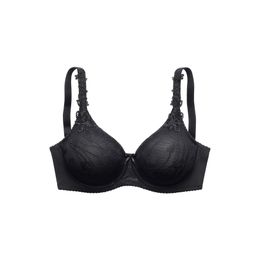 Damen Minimizer-BH, NUANCE BY LASCANA, Gr. 90, schwarz, Spitze, Obermaterial: 68% Polyamid, 32% Elasthan, BHs, mit Cups aus h&uuml;bscher allover Spitze &