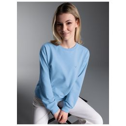 TRIGEMA Damen Sweatshirt "TRIGEMA D&uuml;nnes Sweatshirt"iceblau, melange, Basic, Gr. M, Sweatware, 50% Baumwolle, 50% Polyester, Sweatshirts