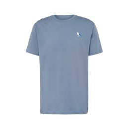 Cleptomanicx T-Shirt 'Embro Gull' Herren Gr&ouml;&szlig;e XL royalblau / taubenblau / wei&szlig;