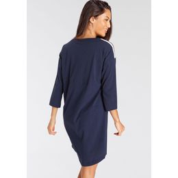 Damen Nachthemd, VIVANCE DREAMS BY LASCANA, Gr. 36, blau, Single Jersey, Obermaterial: 100% Baumwolle, Kleider, mit abgerundetem Saum