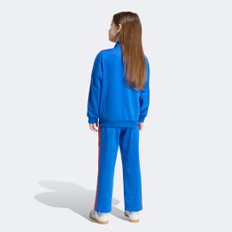 M&auml;dchen Trainingsanzug "FIREBIRD"blau, semi lucid rot, Gr. 128, adidas originals, Obermaterial: 100% Polyester, Sportanz&uuml;ge, f&uuml;r Kinder, zweiteiliges