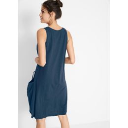bonprix Damen Jerseykleid "Baumwoll-Jerseykleid mit Taschen", blau, Gr. 36, Obermaterial: 100% Baumwolle, Kleider, f&uuml;r den Alltag, &auml;rmellos, aus