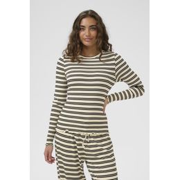 Saint Tropez Damen Langarmshirt "OlaliaSZ LS Blouse"ice schwarz stripe, Gr. XL, gestreift, Jersey, Obermaterial: 95% Viskose, 5% Elasthan, Shirts,