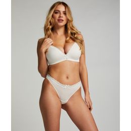 Hunkem&ouml;ller HUNKEM&Ouml;LLER Damen String "Lola Thong", Gr. L, wei&szlig;, 76% Polyamid, 24% Elasthan, Unterhosen