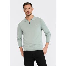 BOSS Green Herren Strickpullover "KN Ever-X PL", gr&uuml;n, Gr. S, Strick, Obermaterial: 100% Baumwolle, Pullover, mit Rei&szlig;verschluss, regular fit,