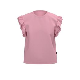 TRIGEMA Damen T-Shirt "TRIGEMA Volant Shirt", rosa, Basic, Gr. XS, Single Jersey, 100% Baumwolle, Shirts