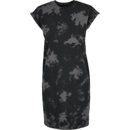 Urban Classics Damen Shirtkleid "Urban Classics Damen Ladies Bleached Dress"schwarz, grau, Basic, Gr. XS, 100% Baumwolle, Kleider