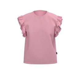 TRIGEMA Damen T-Shirt "TRIGEMA Volant Shirt", rosa, Basic, Gr. M, Single Jersey, 100% Baumwolle, Shirts