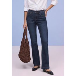 Street One Damen Slim-fit-Jeansschwarz indigo washed, Gr. 32, unifarben, Web, 72% Baumwolle, 27% Polyester, 1% Elasthan, Jeans, High Waist