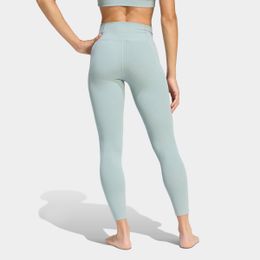 Damen Trainingstights "ADIDAS ALL ME RIB 7/8 LEGGINGS", gr&uuml;n, Gr. XXL, adidas Performance, Obermaterial: 86% Polyester, 14% Elasthan, Hosen