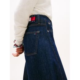Tommy Jeans Damen Tapered-fit-Jeans "ELLA MID BARREL DI4156"denim schwarz, Gr. 27, unifarben, Denim/Jeans, Obermaterial: 99% Baumwolle, 1% Elasthan,
