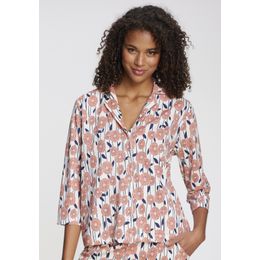 Vivance Dreams Damen Pyjamaoberteil, Gr. 48, orange, Single Jersey, Obermaterial: 50% Baumwolle, 50% Viskose, gemustert, Shirts, mit sch&ouml;nem