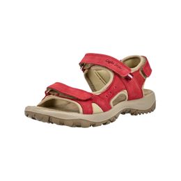 IMac Damen Riemchensandale "IMac Sandalen Nubukleder", Gr. 37rot, beige, Nubukleder, Schuhe