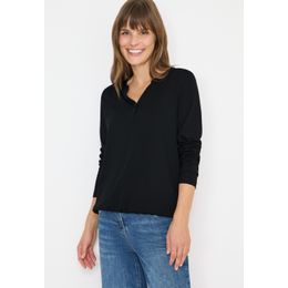 Cecil Damen Langarmshirt, schwarz, Gr. S, unifarben, Stoff, 50% Modal, 50% Baumwolle, Shirts, im soften Baumwoll-Mix
