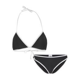 Urban Classics Damen B&uuml;gel-Tankini "Urban Classics Ladies Retro Triangle Bikini", schwarz-wei&szlig;, Gr. L, 83% Polyester, 17% Elasthan, Bikini-Sets