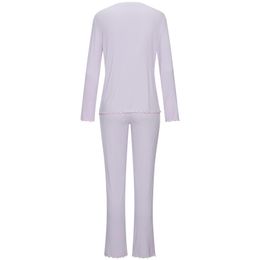 Damen Pyjama, VIVANCE DREAMS BY LASCANA, Gr. 36, rosa, Rippware, Obermaterial: 92% Modal (TENCEL ), 8% Elasthan, unifarben, Homewear-Sets, mit