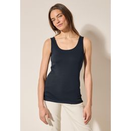 Cecil Damen Tr&auml;gertop, blau, Gr. XL, unifarben, Web, 100% Baumwolle, Tops, aus reiner Baumwolle