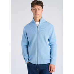 LINDBERGH Herren Strickjacke "Cardigan Relaxed Fit"soft blau, Gr. XL, unifarben, Obermaterial: 80% Baumwolle, 20% Polyester, Strickjacken