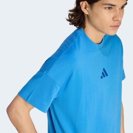 Herren T-Shirt "ALL SZN", blau, Gr. S, adidas Sportswear, Obermaterial: 100% Baumwolle, Shirts, mit sportlichem Stil, Kurzarmdesign, ohne Verschluss,