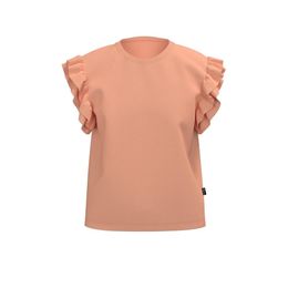 TRIGEMA Damen T-Shirt "TRIGEMA Volant Shirt", orange, Basic, Gr. S, Single Jersey, 100% Baumwolle, Shirts