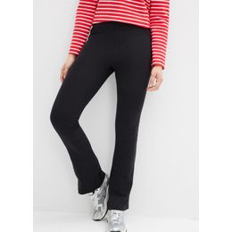 bonprix Damen Leggingsschwarz, Gr. 40, Jersey, Obermaterial: 95% Baumwolle, 5% Elasthan, Hosen, aus Baumwolle, mit Elasthan-Anteil, Slim Fit Passform