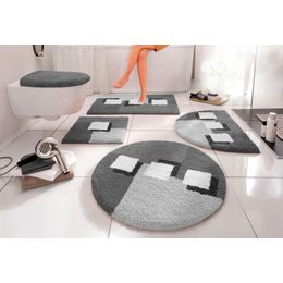Badematte OTTO HOME, H:21mm, grau, Polyester, Badematten, "Ada, Badvorleger, Badezimmer Teppich", Badteppich, Badematten auch als 3 teiliges Set