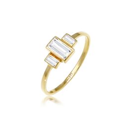 Elli Premium Damen Verlobungsring "Verlobungsring Topas Wei&szlig; 375 Gelbgold", 54mm, Gelbgold 375, 1,5mm, gold, Gelbgold 375, Fingerringe