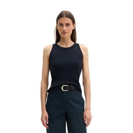 Marc O'Polo MARC O'POLO Damen T-Shirt "aus Rippjersey", blau, Gr. S, unifarben, Obermaterial: 100% Baumwolle, Shirts