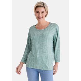 STOOKER WOMEN Damen 3/4-Arm-Shirt "CARLY T-Shirt 3/4-Arm", gr&uuml;n, Gr. L, Jersey, 96% Polyester, 4% Elasthan, Shirts, Loose Fit Shirt Rundhals 3/4 Arm