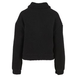 Urban Classics Damen Allwetterjacke "Urban Classics Ladies Short Sherpa Button Jacket", schwarz, Gr. S, unifarben, 100% Polyester, Jacken