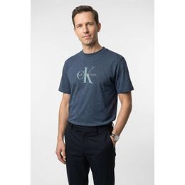 Herren T-Shirt "SS Hero Monologo Tee 20s", blau, Gr. XXL, Calvin Klein Jeans, Web, Obermaterial: 100% Baumwolle, Shirts, Mit Rundhalsausschnitt,