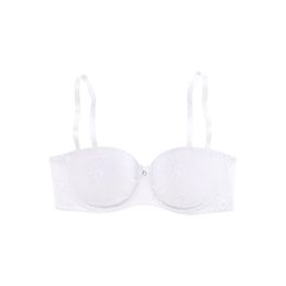 Lascana Damen Push-up-BH "Chelina", Gr. 70, wei&szlig;, Spitze, Obermaterial: 80% Polyamid, 20% Elasthan, BHs, mit abnehmbaren, normalen und transparenten