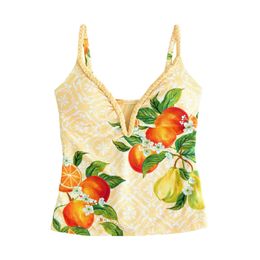 B By Ted Baker Tankinitop Damen Gr&ouml;&szlig;e M pastellgelb / gr&uuml;n / orange / wei&szlig;
