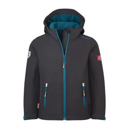 Trollkids Jungen Softshelljacke "Kids Trollfjord Jacket", schwarz, Gr. 116, Obermaterial: 94% Polyester, 6% Elasthan, Jacken, Langarm-Design, mit