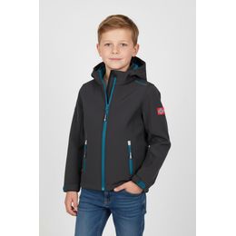 Trollkids Jungen Softshelljacke "Kids Trollfjord Jacket", schwarz, Gr. 176, Obermaterial: 94% Polyester, 6% Elasthan, Jacken, Langarm-Design, mit