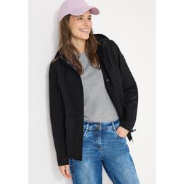 Cecil Damen Windbreakerschwarz, Gr. XXL, unifarben, Stoff, Obermaterial: 100% Polyester. Futter: 100% Polyester, Jacken, mit Kapuze