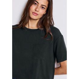 Street One Damen T-Shirt, gr&uuml;n, Gr. 36, unifarben, Stoff, Obermaterial: 76% Viskose, 20% Modal, 4% Elasthan. Obermaterial 2: 100% Polyester, Shirts,