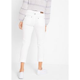 bonprix Damen 7/8-Jeans, wei&szlig;, Gr. 44, Denim/Jeans, Obermaterial: 97% Baumwolle, 3% Elasthan, Jeans, 7/8-Schnittform, sehr figurbetonte Passform, mit