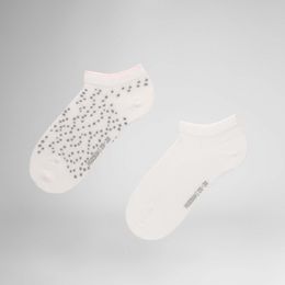 Hudson M&auml;dchen Sneakersocken "Sneaker Dotty 2-Pack", Gr. 35, wei&szlig;, Obermaterial: 70% Baumwolle CO. 28% Polyamid PA. 2% Elasthan EL., Socken