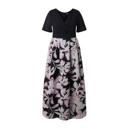 Ulla Popken Abendkleid Damen Gr&ouml;&szlig;e 54/56 mischfarben / schwarz Winterkleid