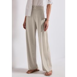 Street One Damen Culotte, wei&szlig;, Gr. 46, unifarben, Stoff, 56% Viskose, 34% Polyamid, 10% Elasthan, Hosen, High Waist