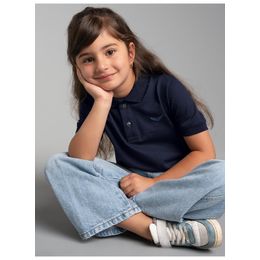 TRIGEMA M&auml;dchen Poloshirt "TRIGEMA Poloshirt DELUXE Piqu&eacute;", blau, Basic, Gr. 152, Piqu&eacute;, 100% Baumwolle, Shirts